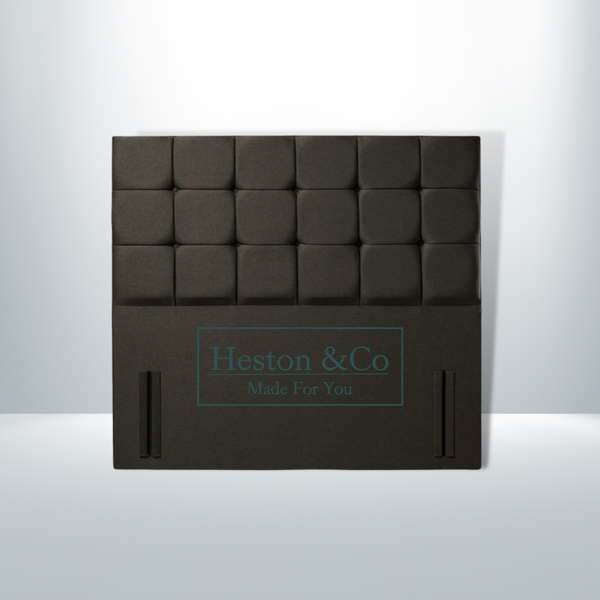 Upholstered Cube Headboard with Ottoman Storage Base | Heston & Co